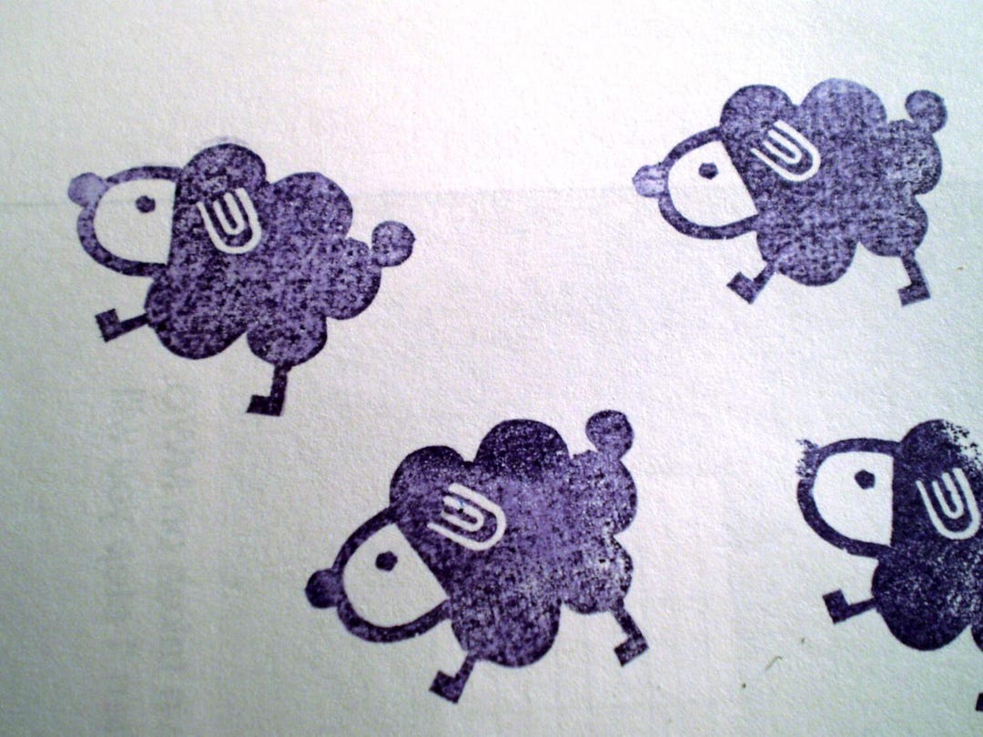 Sheep Rubber Stamp // Lamb Rubber Stamp // Goat Stamp// Wool 100% ...