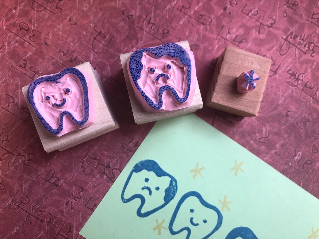 Tooth Rubber Stamp Set // Tooth Fairy // Teeth Brush Chart Tracker ...