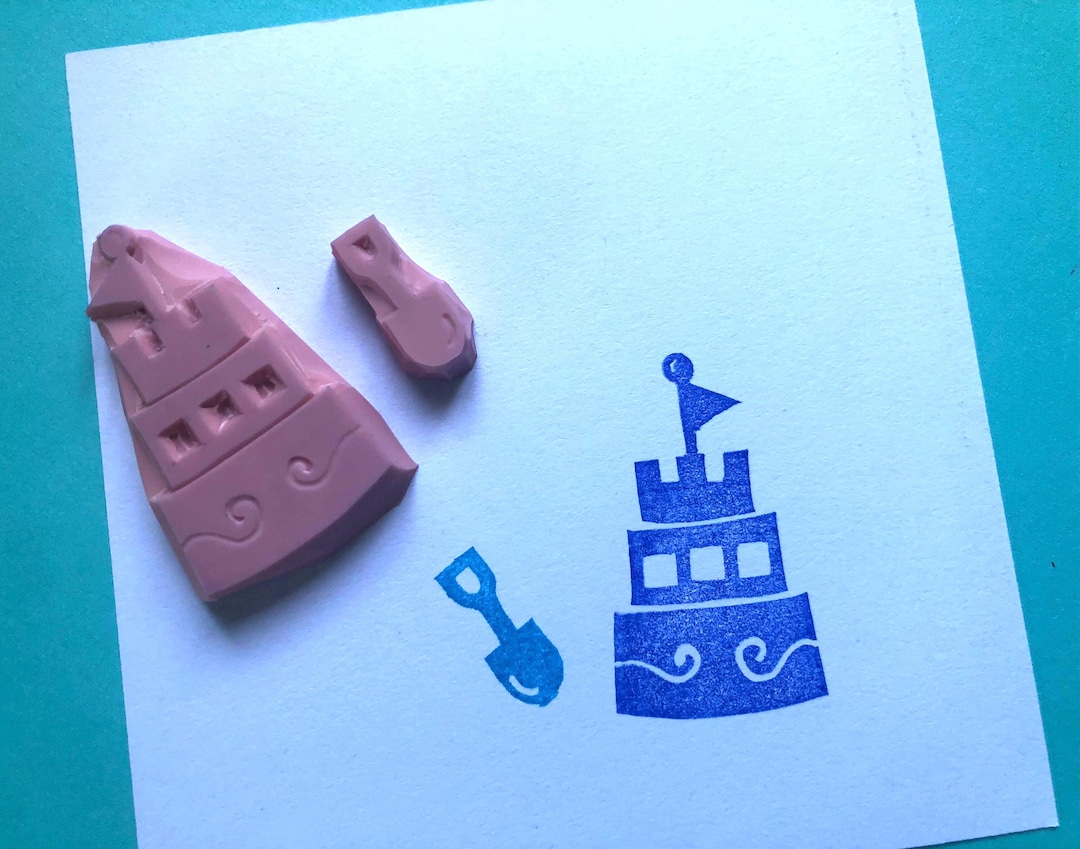 Sand Castle Rubber Stamp Set//beach Birthday Party Stamp//beach Wedding ...