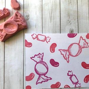 Candy Rubber Stamp Set/sweets/jellybean/lollipop/dessert/ Treats/ Hard ...