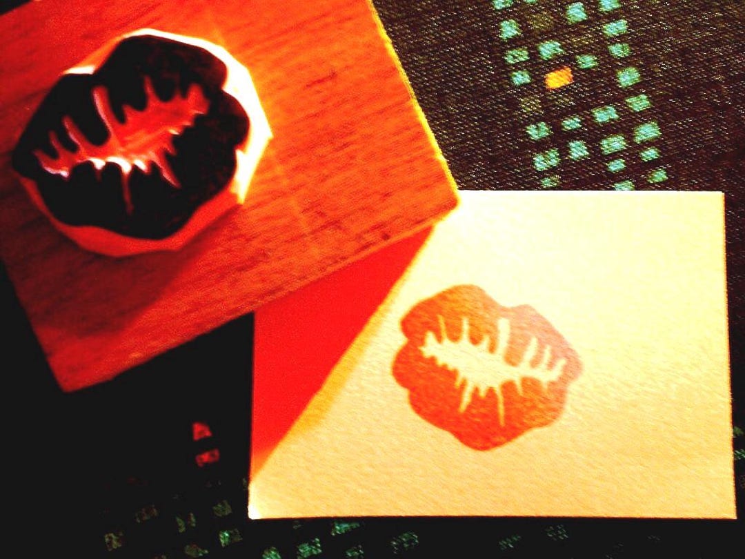 Kiss Mark Rubber Stamp/xo Stamp/ Valentine/wedding/lips/lipstick/hand ...