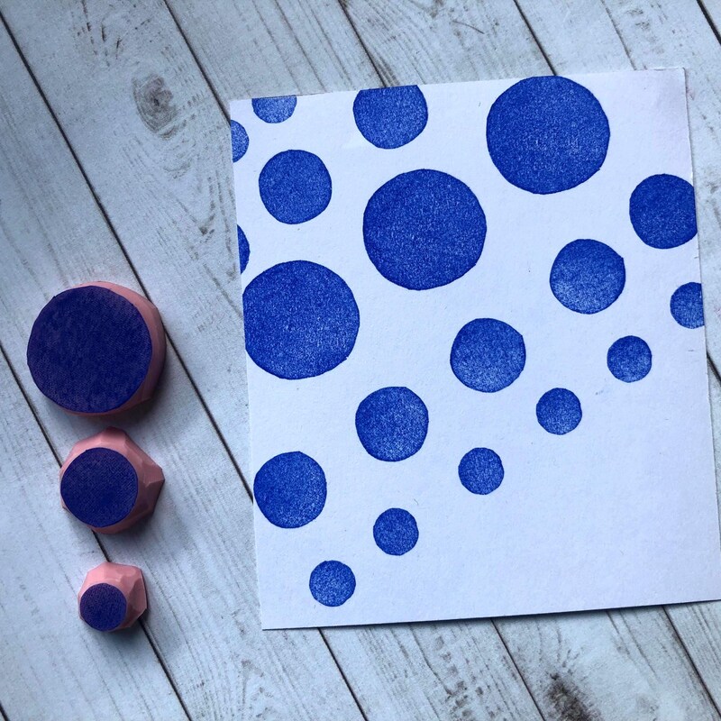 Circle Rubber Stamp - Etsy