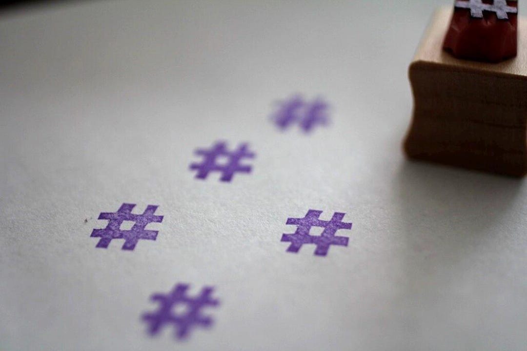 Sharp Sign Rubber Stamp//mini Pound Sign Stamp//mini Hashtag Stamp ...