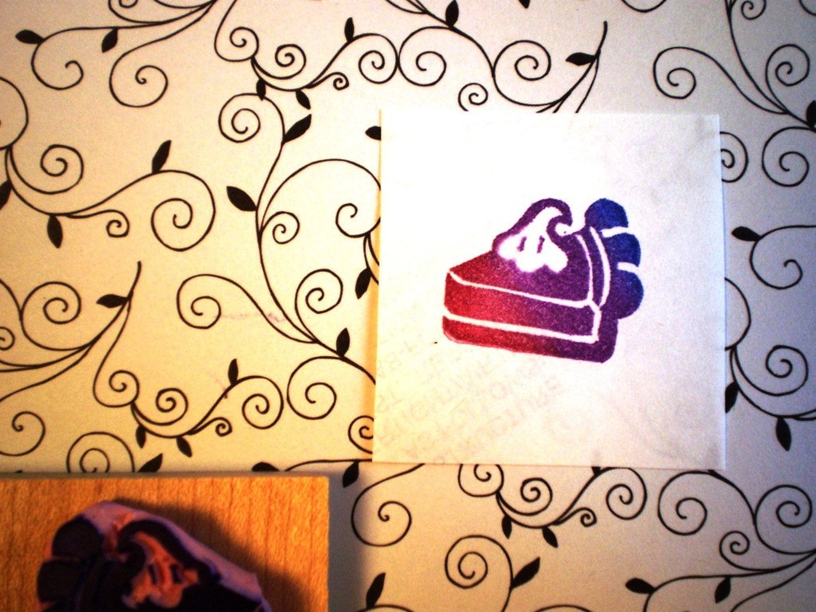 Pie Rubber Stamp for Thanksgiving//dessert Pastry Hand Carved Stamp - Etsy