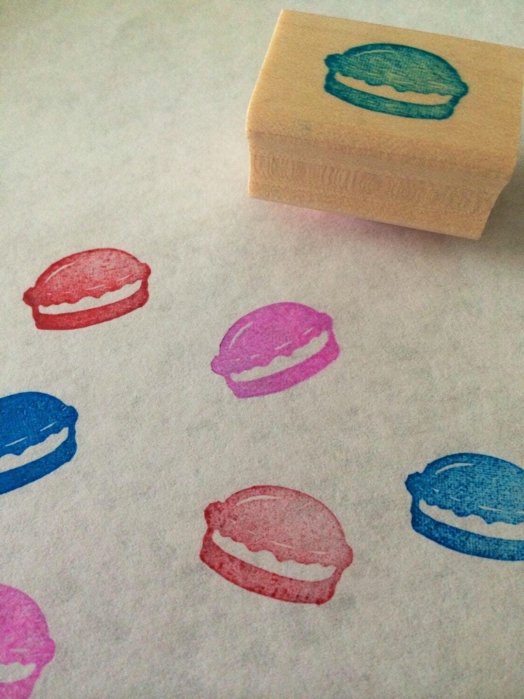 Macaron Rubber Stamp//sweets Rubber Stamp// Dessert Rubber Stamp// Hand ...