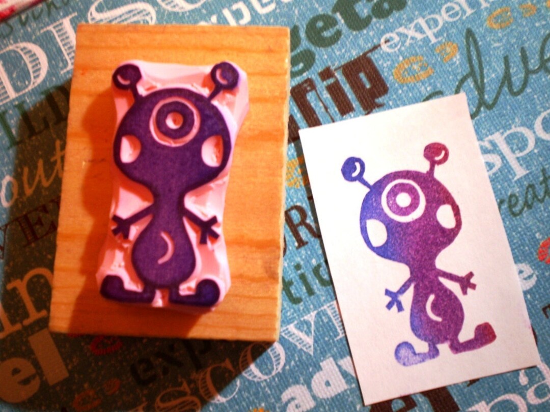 Alien Rubber Stamp//et Stamp//outer Space/ufo/starseed/birthday Gift ...