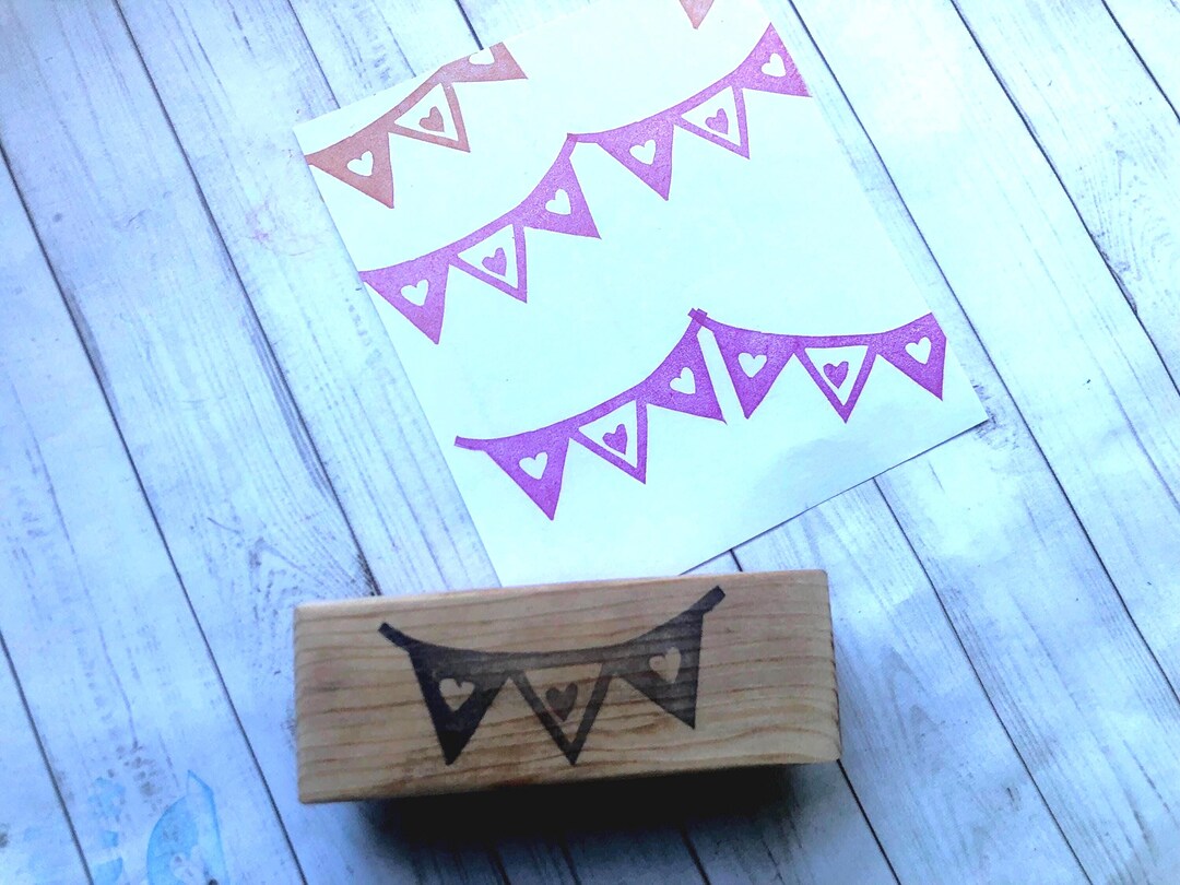 Bunting Flag Rubber Stamp for Birthday Goodie Bags/tag/cards// Happy ...