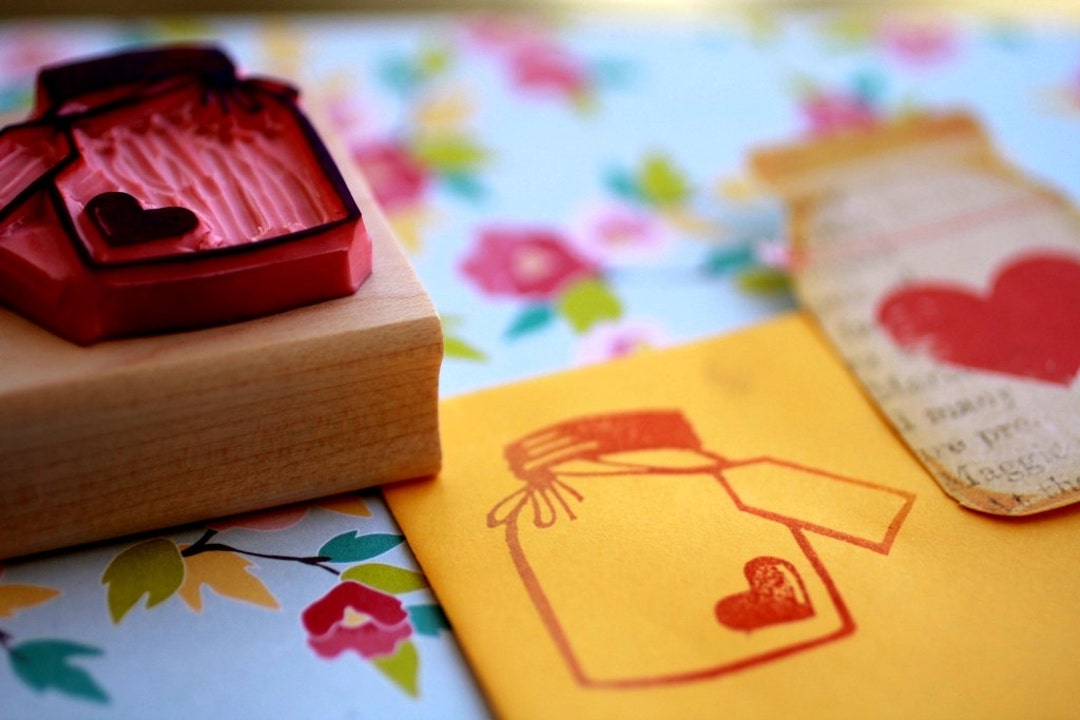 Mason Jar Rubber Stamp//wedding Jar Rubber Stamp// Wedding Thank You ...