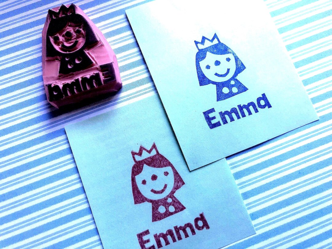 Personalized Name Rubber Stamp for Girls/custom Princess Name Stamp ...