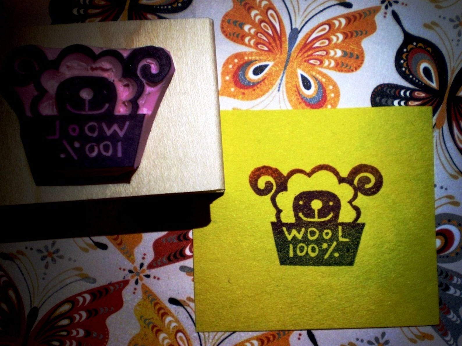Wool 100 % Yarn Rubber Stamp//sheep Stamp//lamb/ball of Yarn// Knitting ...