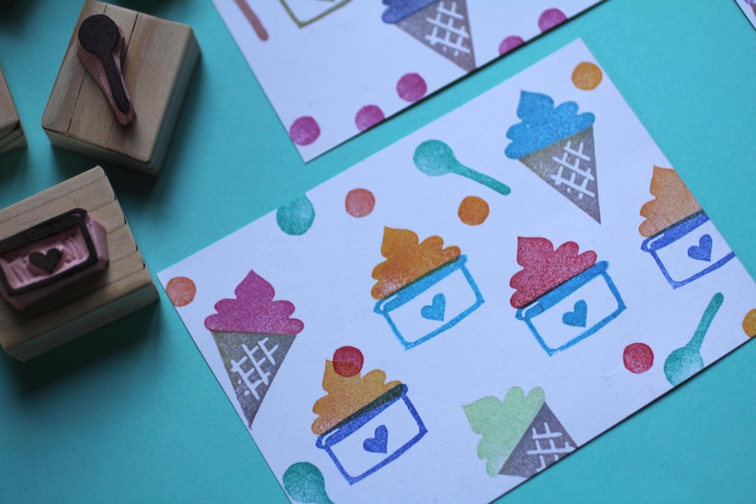 Ice Cream Cone Rubber Stamp Set // Softie Ice Cream Stamp //ice Cream ...