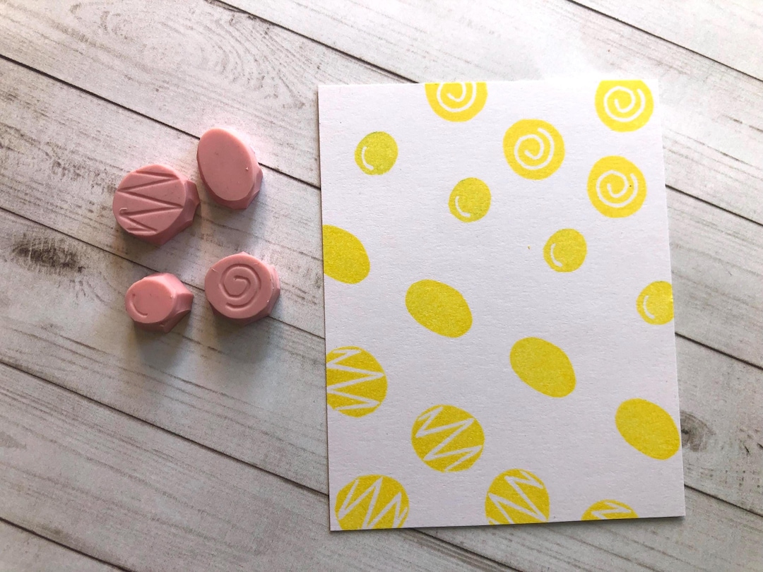 Circle Rubber Stamp Set//geometric//shape Stamps//montessori// Hard ...