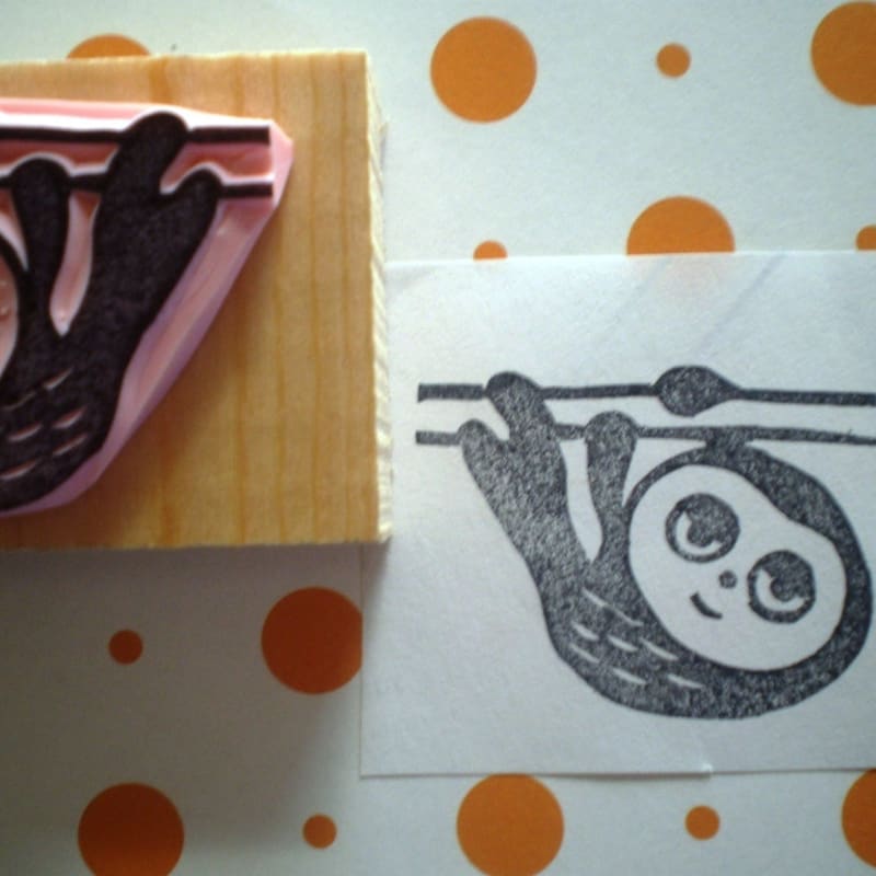Sloth Rubber Stamp - Etsy