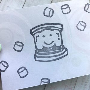 Smore Man Rubber Stamp/ Smore/camping Stamp/marshmallow/summer Stamp ...