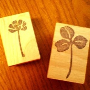 Clover Leaf Rubber Stamp Set//hand Carved Rubber Stamp Set - Etsy