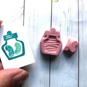 Pickles Rubber Stamp Set // Pickles Jar Stamp // Cucumber Stamp ...