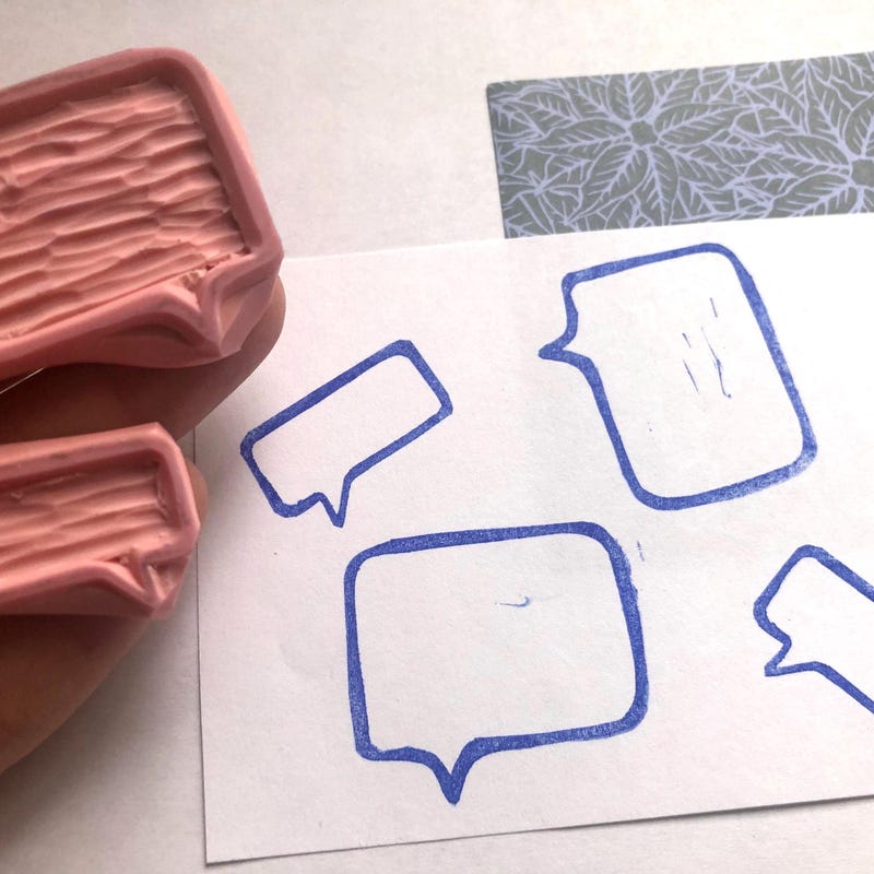 Message Rubber Stamp - Etsy