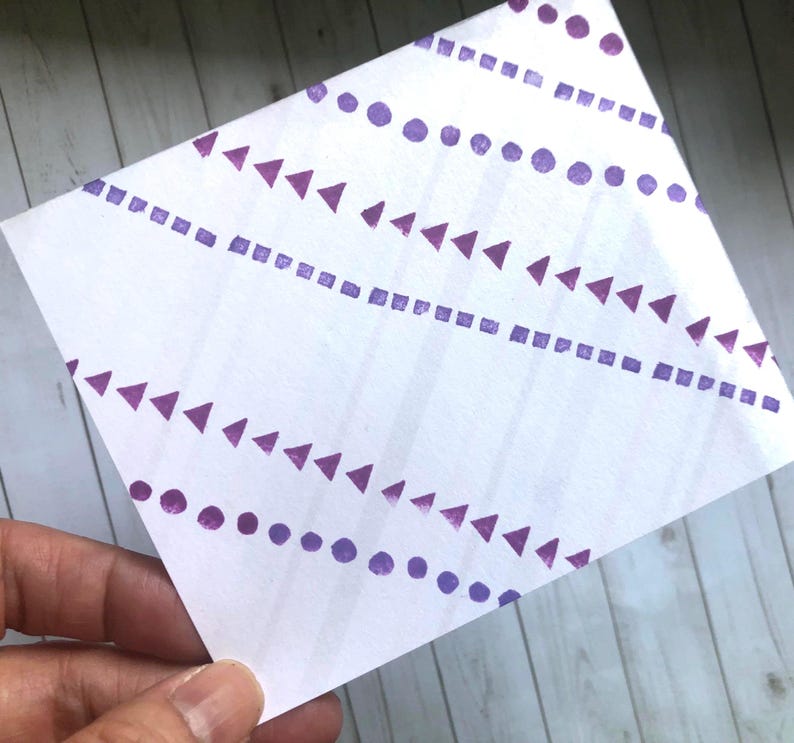 Dotted Line Rubber Stamp // Circle Triangle Square Stamp Set // Shape ...