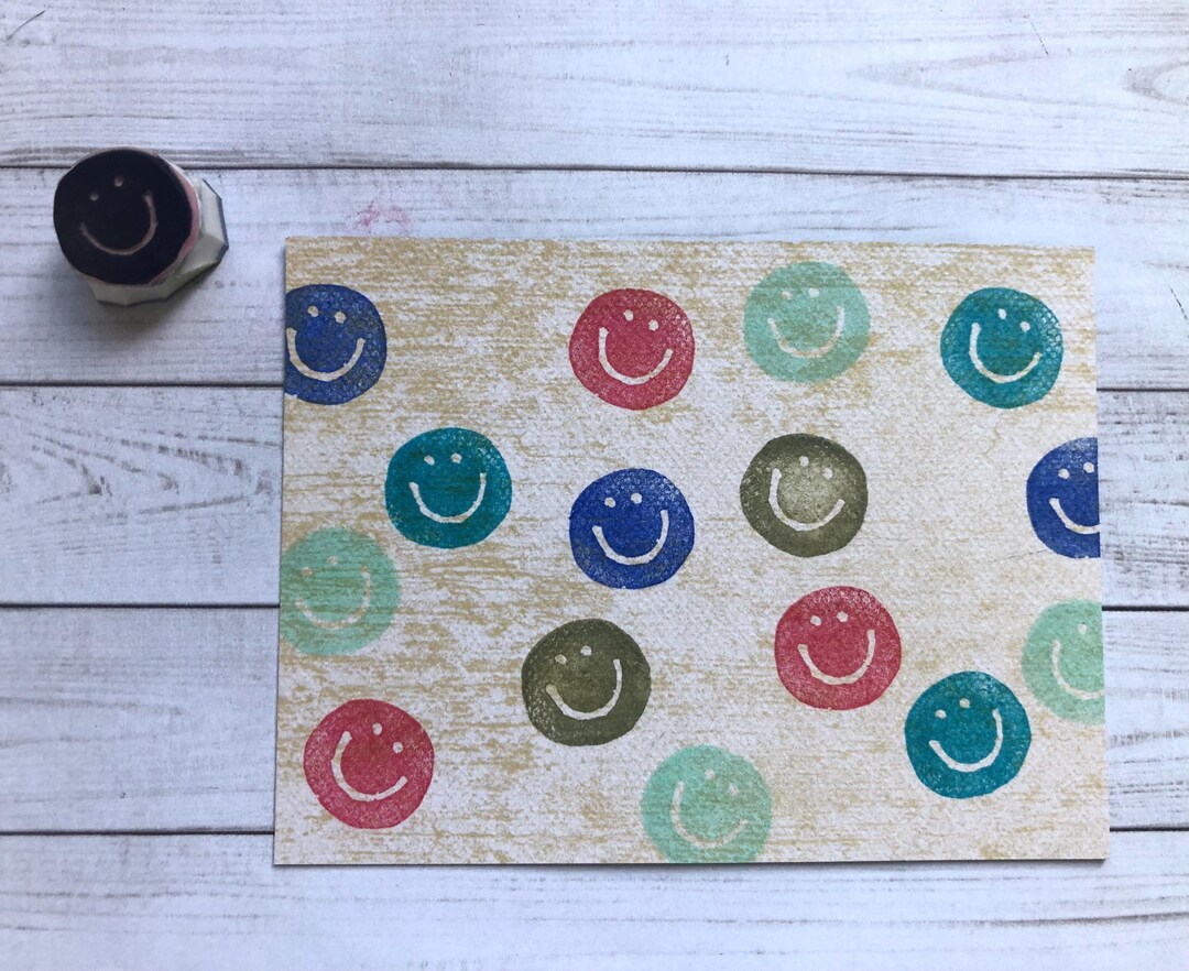 Mini Smiley Face Rubber Stamp// Tiny Smile Stamp//mood//small Journal ...