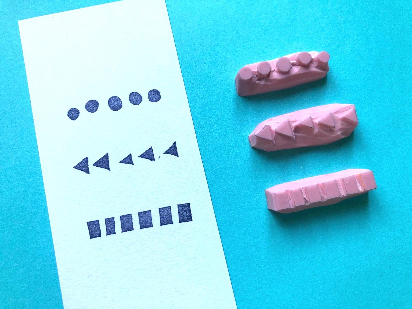 Dotted Line Rubber Stamp // Circle Triangle Square Stamp Set // Shape ...