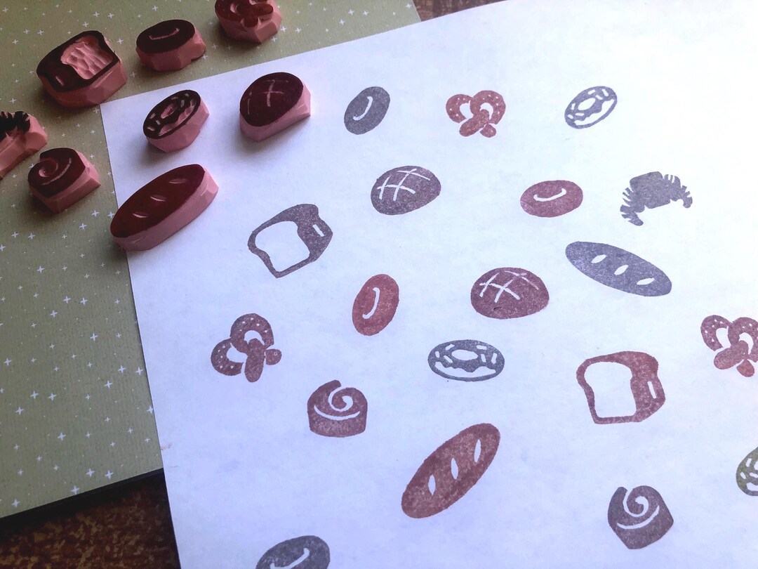 Pastry Bread Rubber Stamp Set/bakery//sweets//dessert//cafe//baker ...