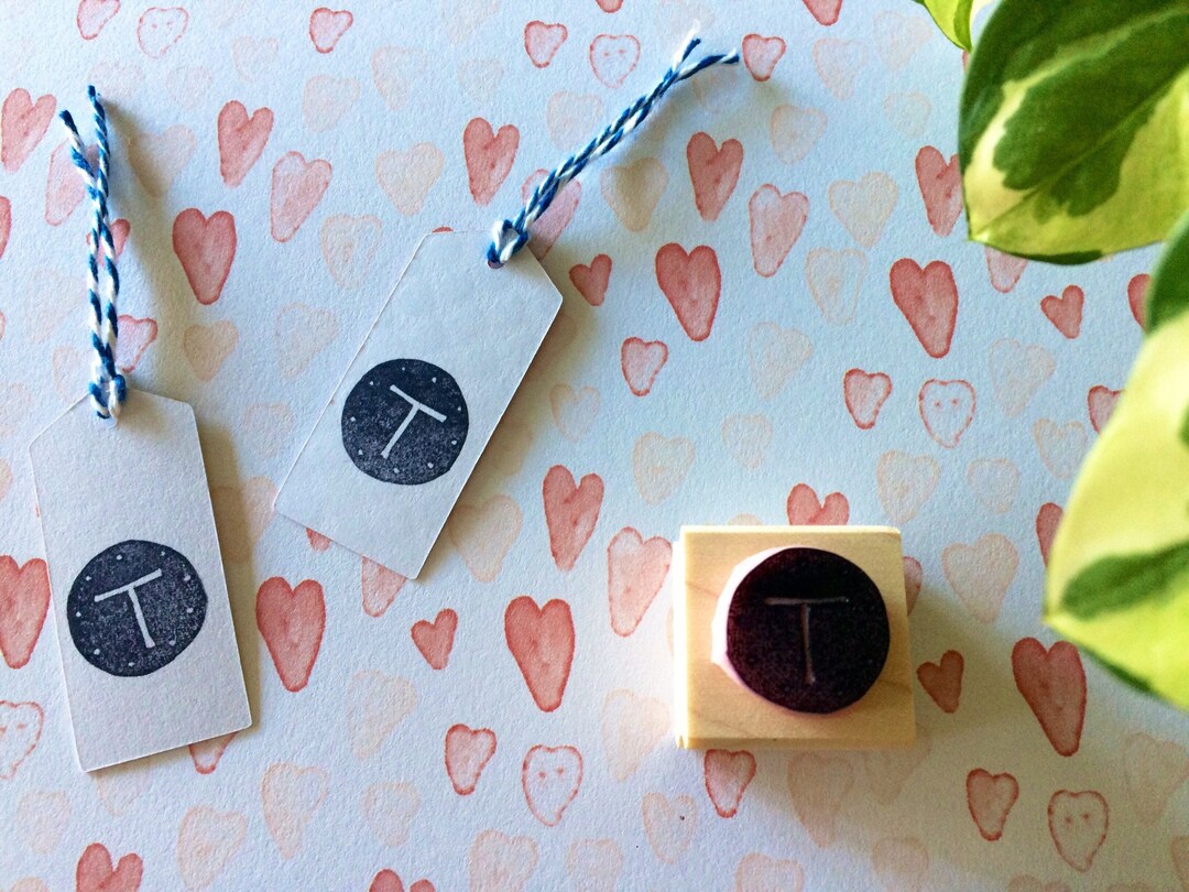 Custom Monogram Rubber Stamp//custom Initial Rubber Stamp//circle ...