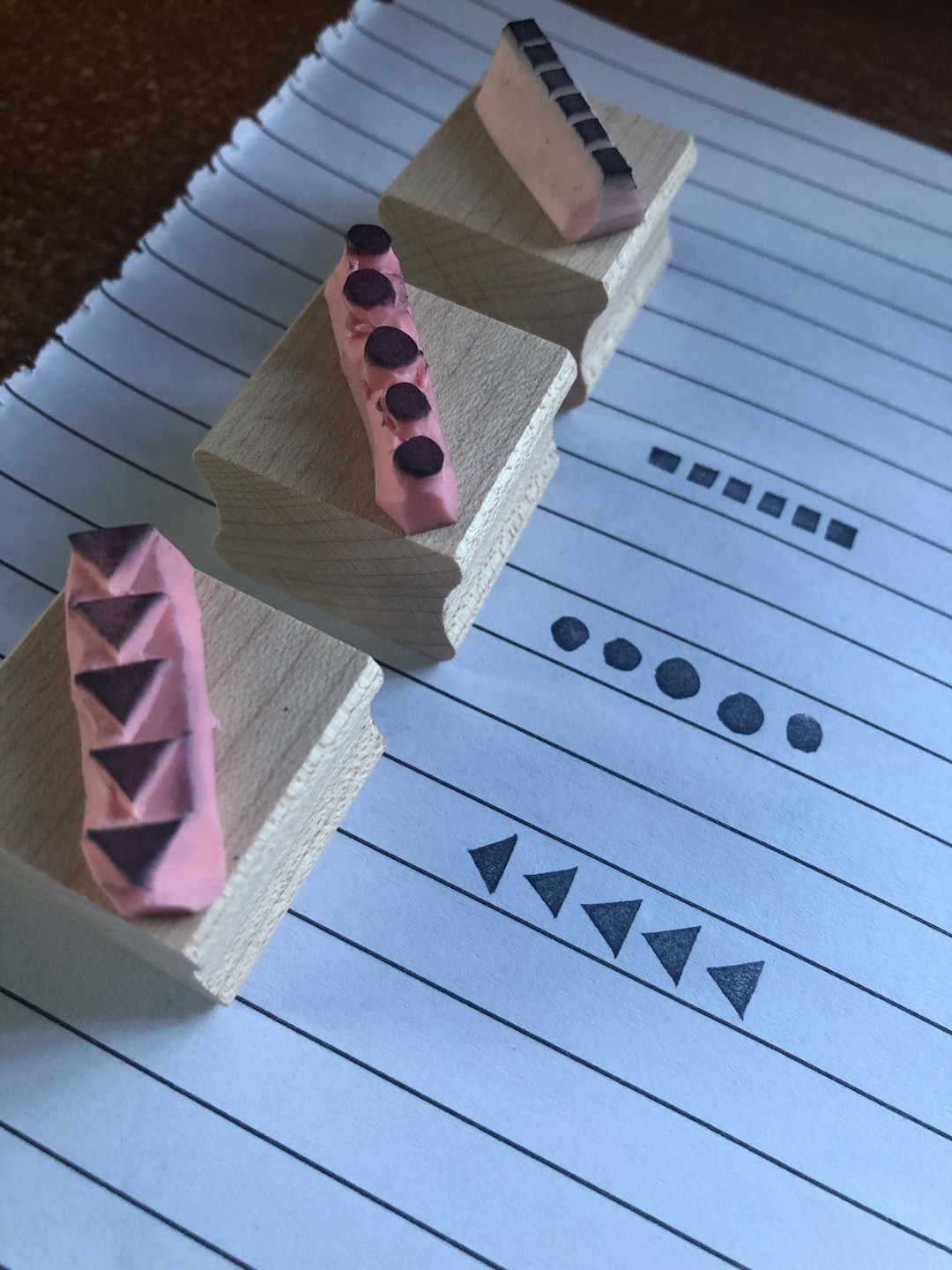 Dotted Line Rubber Stamp // Circle Triangle Square Stamp Set // Shape ...