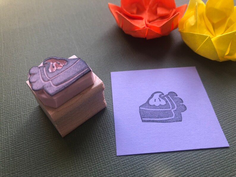 Pie Rubber Stamp for Thanksgiving//dessert Pastry Hand Carved Stamp - Etsy