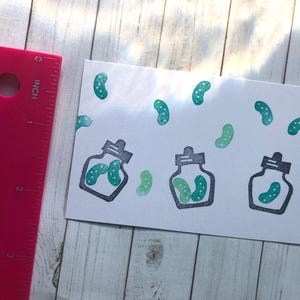 Pickles Rubber Stamp Set // Pickles Jar Stamp // Cucumber Stamp ...