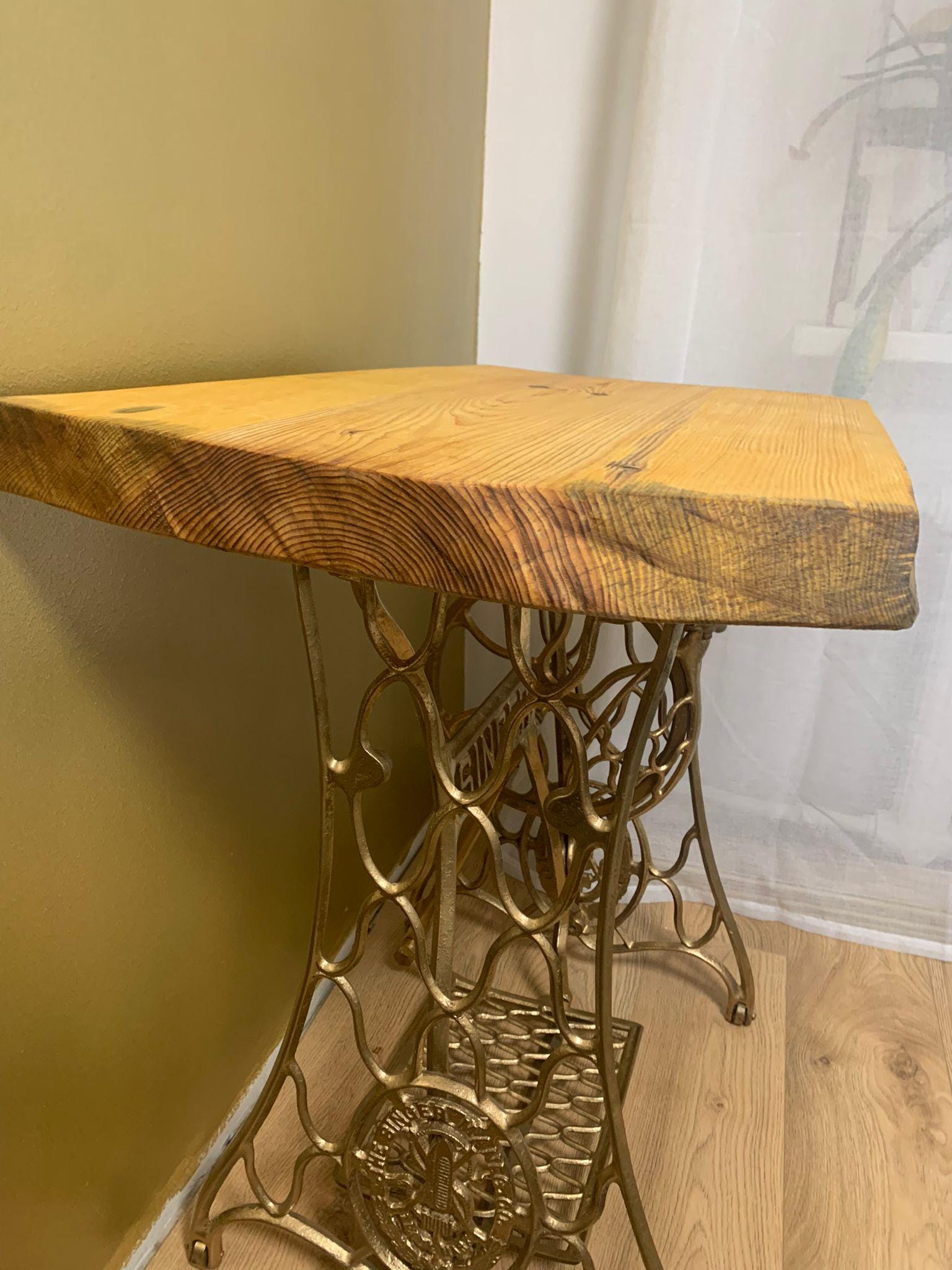 Singer Sewing Base Refurbished Table With a Pine Wooden Top - Etsy