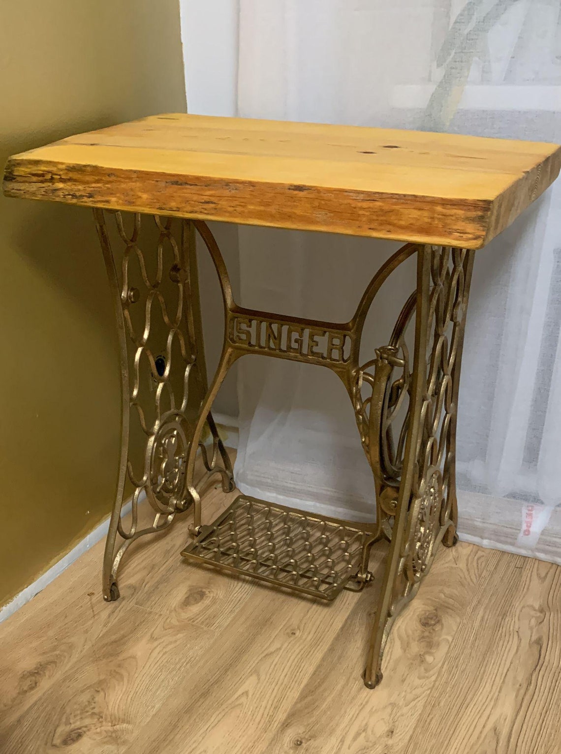 Singer Sewing Base Refurbished Table With a Pine Wooden Top - Etsy
