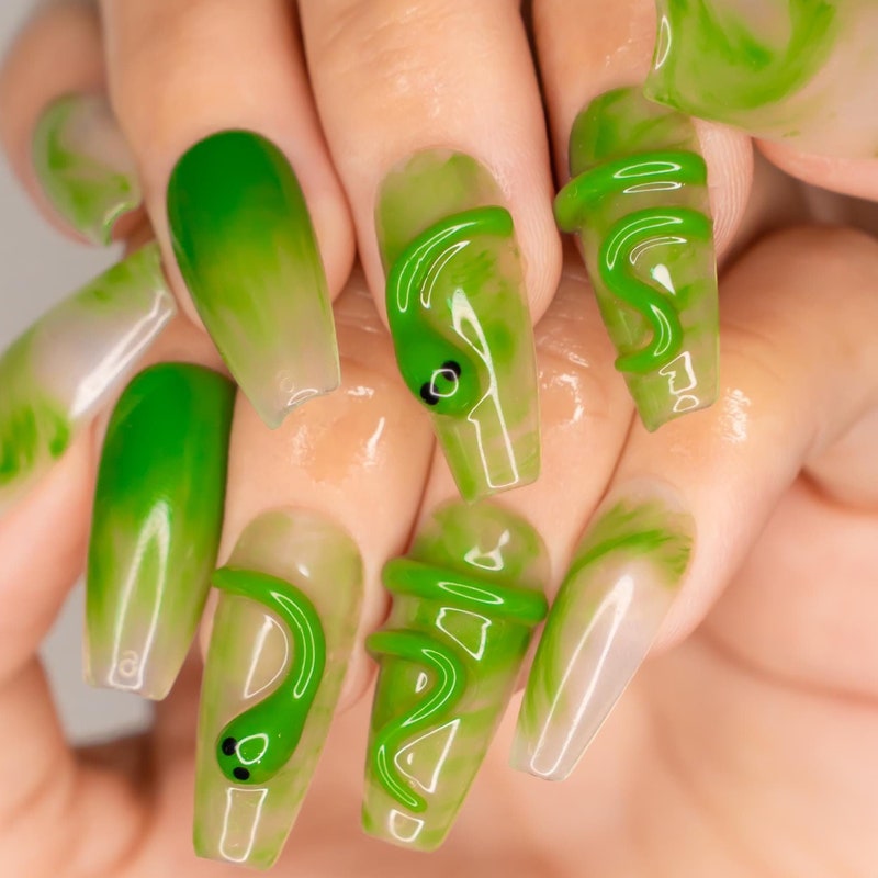 Green Nails - Etsy