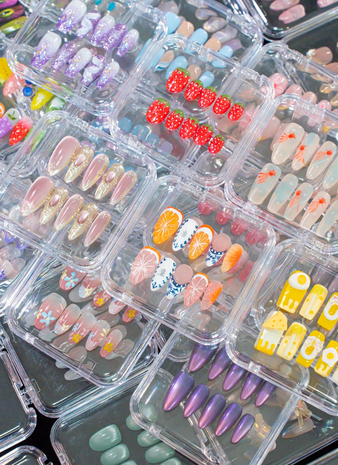 4 Sets Surprise Box | Random Nails Sets | Press on Nail | Blind Box ...