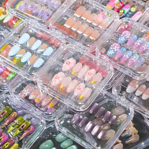 4 Sets Surprise Box | Random Nails Sets | Press on Nail | Blind Box ...