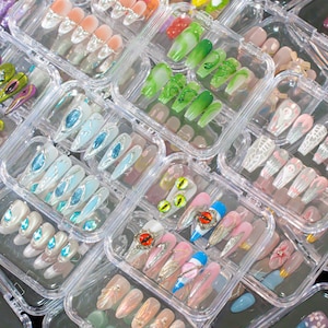 4 Sets Surprise Box | Random Nails Sets | Press on Nail | Blind Box ...