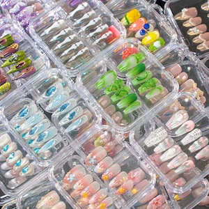 4 Sets Surprise Box | Random Nails Sets | Press on Nail | Blind Box ...