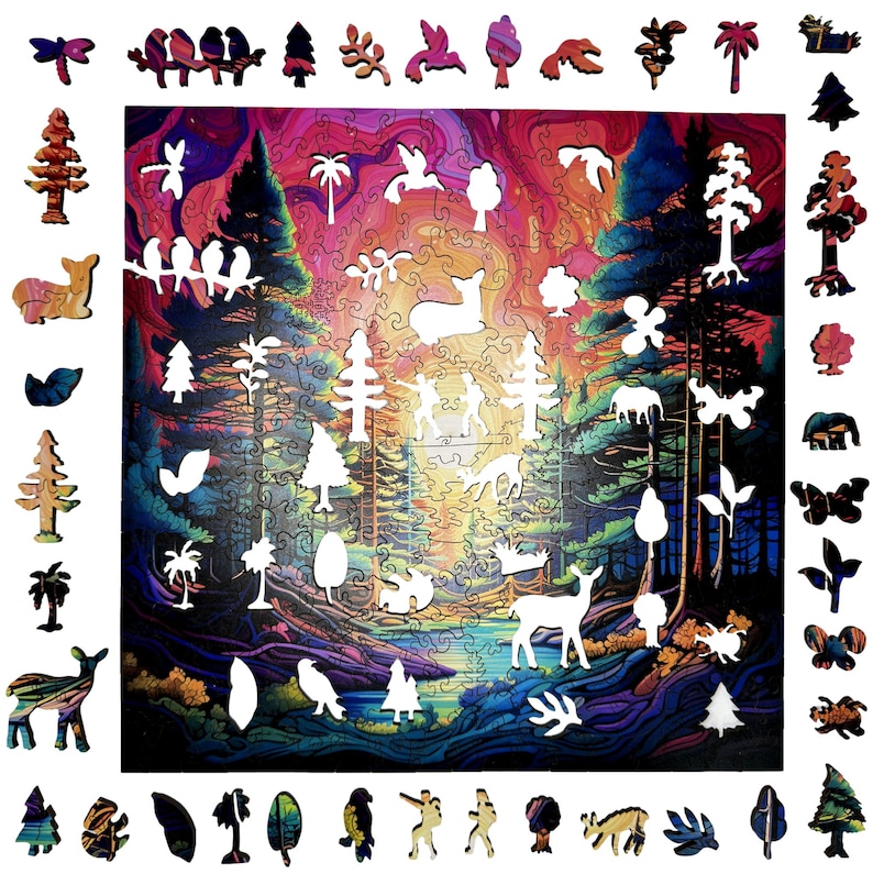 Trippy Timber Wooden Jigsaw Puzzle 300 Pieces With Fun and Unique ...