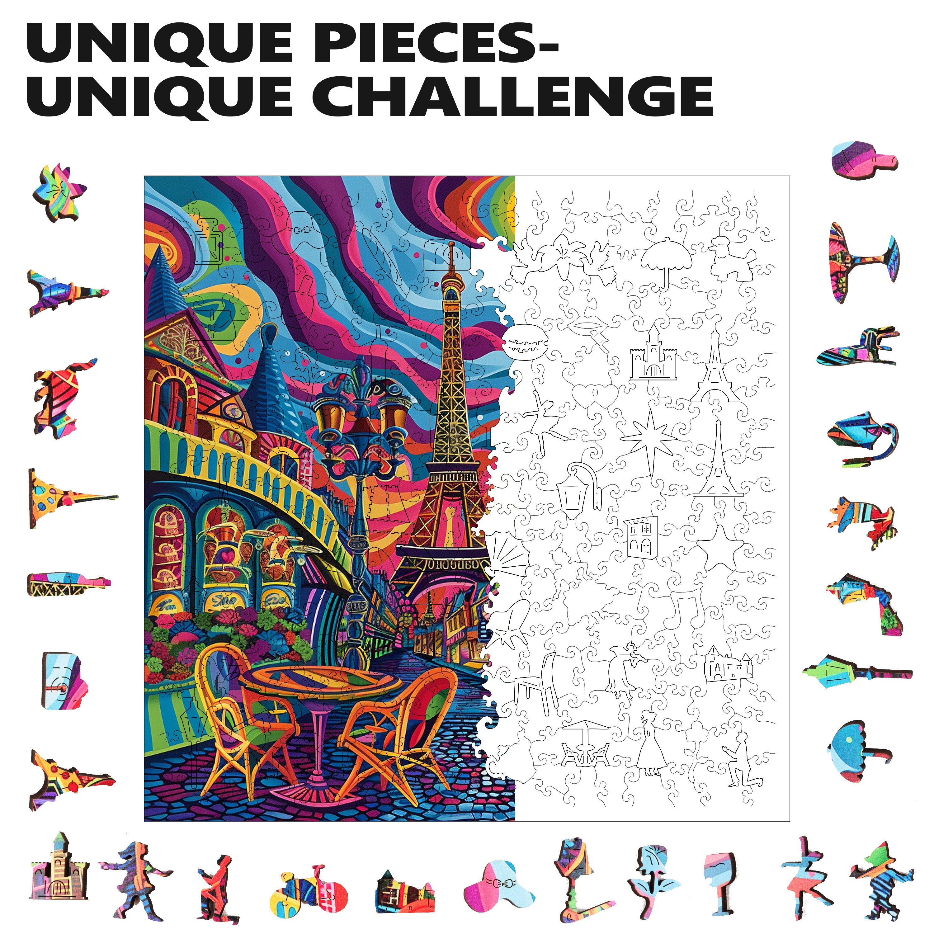 Parisian Prism Wooden Jigsaw Puzzle 300 Pieces With Fun and Unique ...