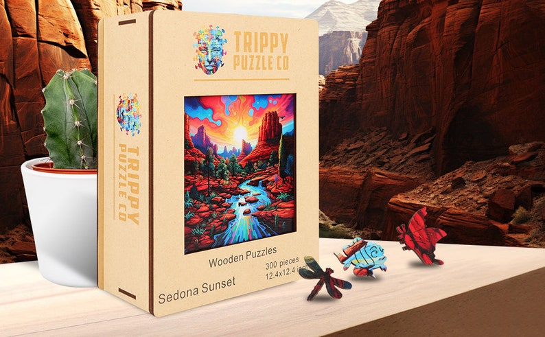 Sedona Sunset Wooden Jigsaw Puzzle 300 Pieces With Fun and Unique ...