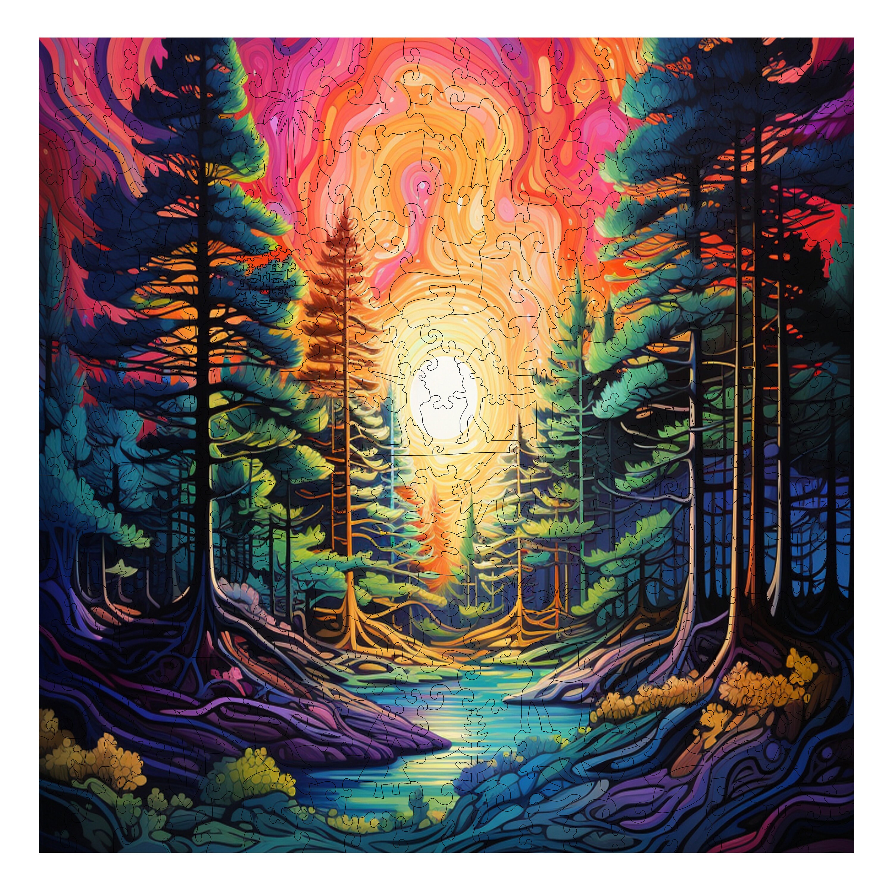 Trippy Timber Wooden Jigsaw Puzzle 300 Pieces With Fun and Unique ...