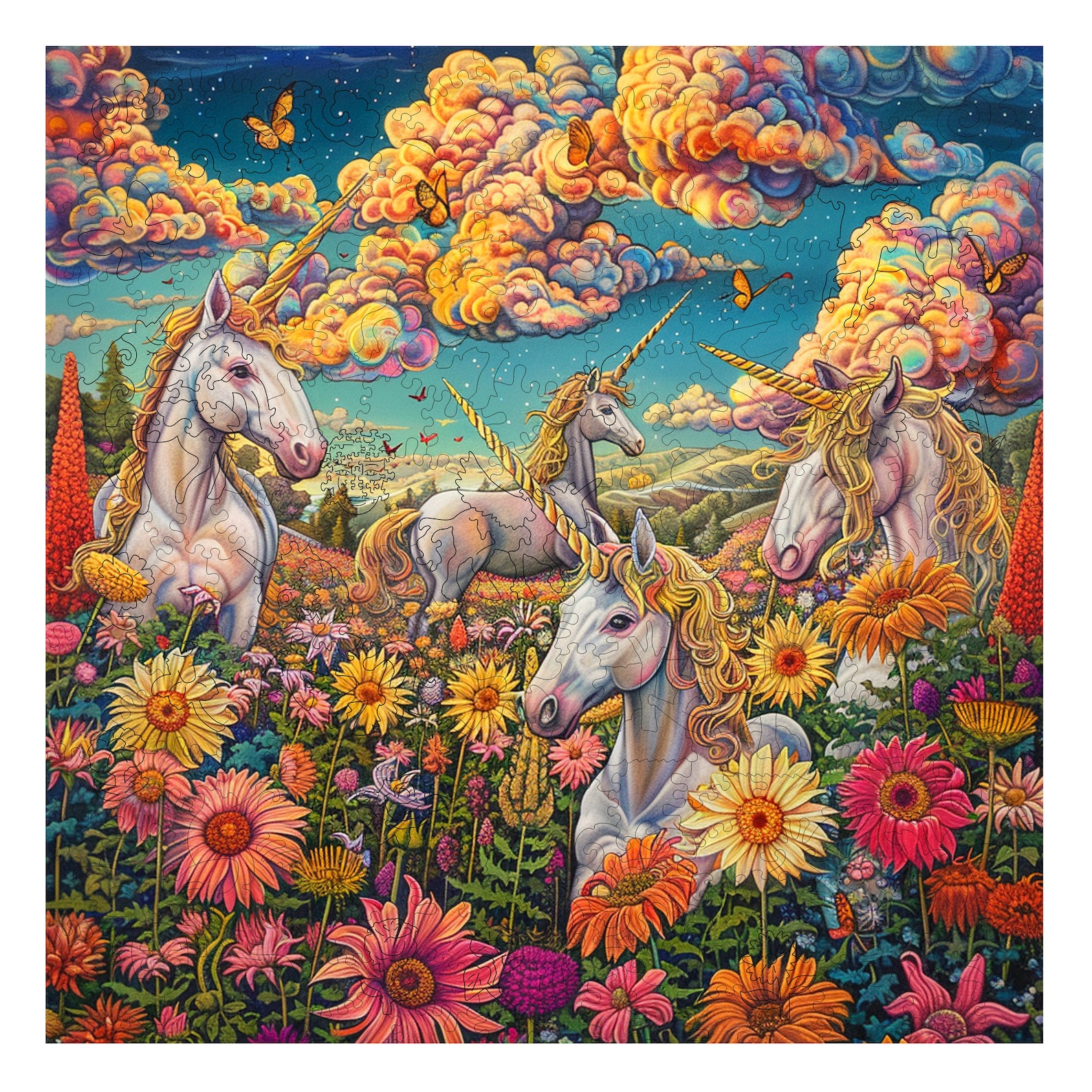 Unicorn Utopia Wooden Jigsaw Puzzle 300 Pieces With Fun and Unique ...