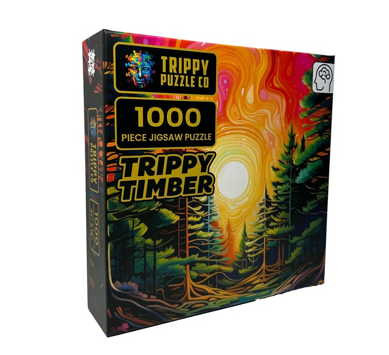 Trippy Timber 1000-piece Jigsaw Puzzle – Wander Through a Psychedelic ...