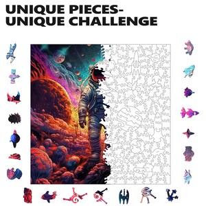 Galactic Groove Wooden Jigsaw Puzzle 300 Pieces With Fun and Unique ...