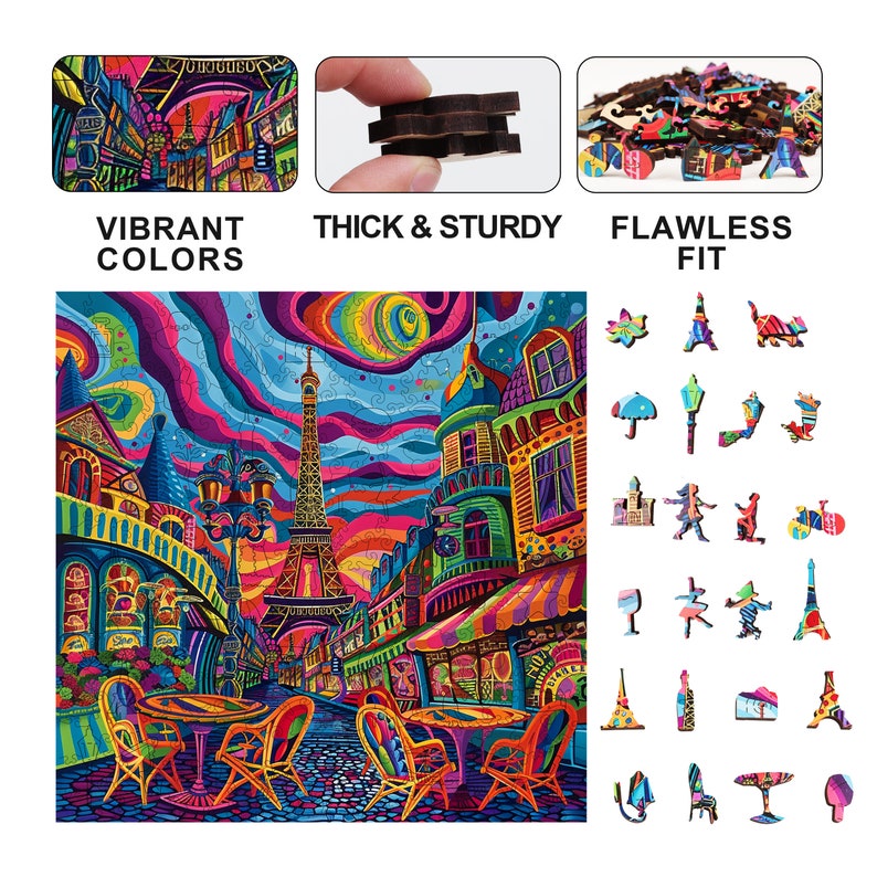 Parisian Prism Wooden Jigsaw Puzzle 300 Pieces With Fun and Unique ...