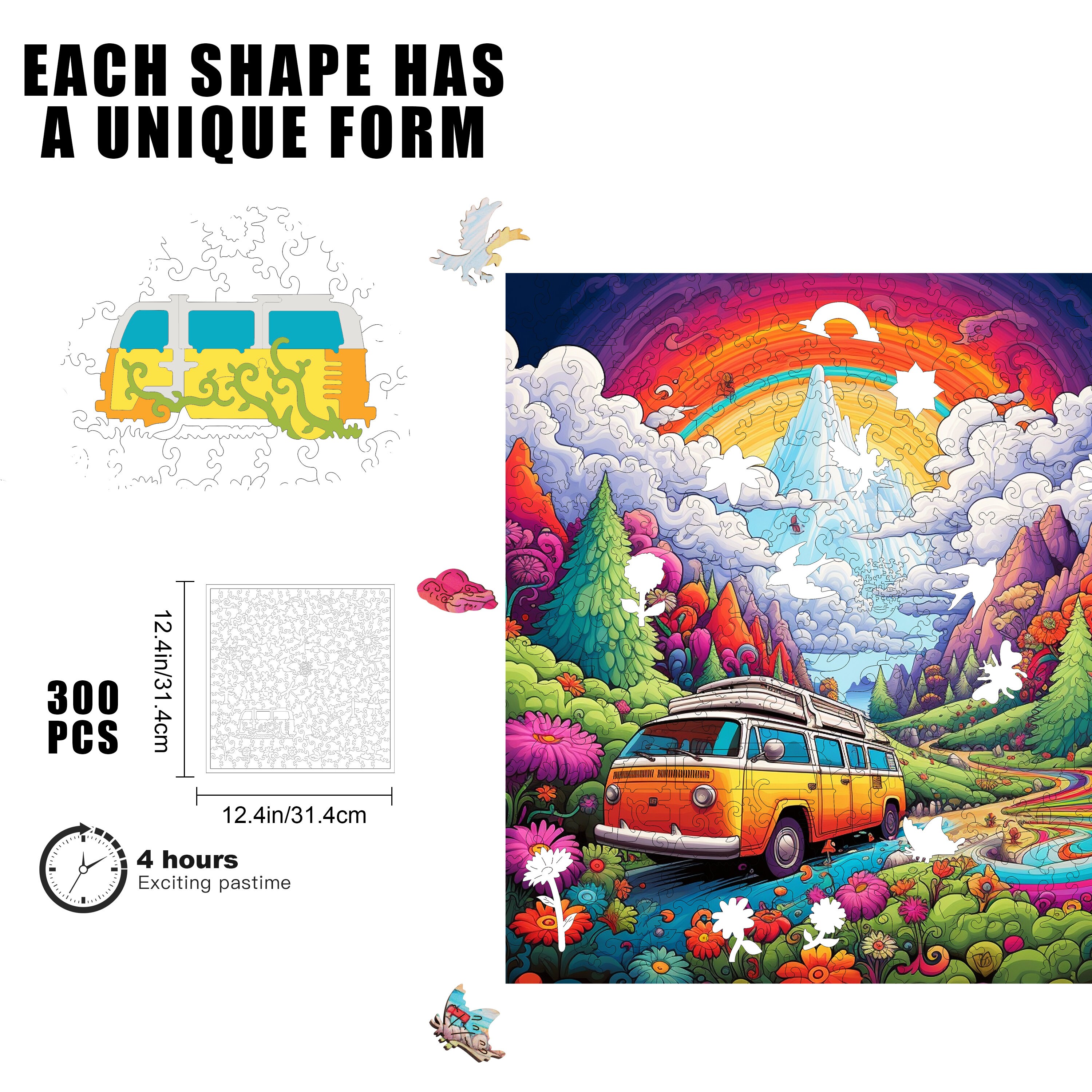 Happy Highway Wooden Jigsaw Puzzle 300 Pieces With Fun and Unique ...