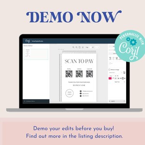 Modern Scan to Pay Sign | Editable Digital Template for Venmo and Cash ...