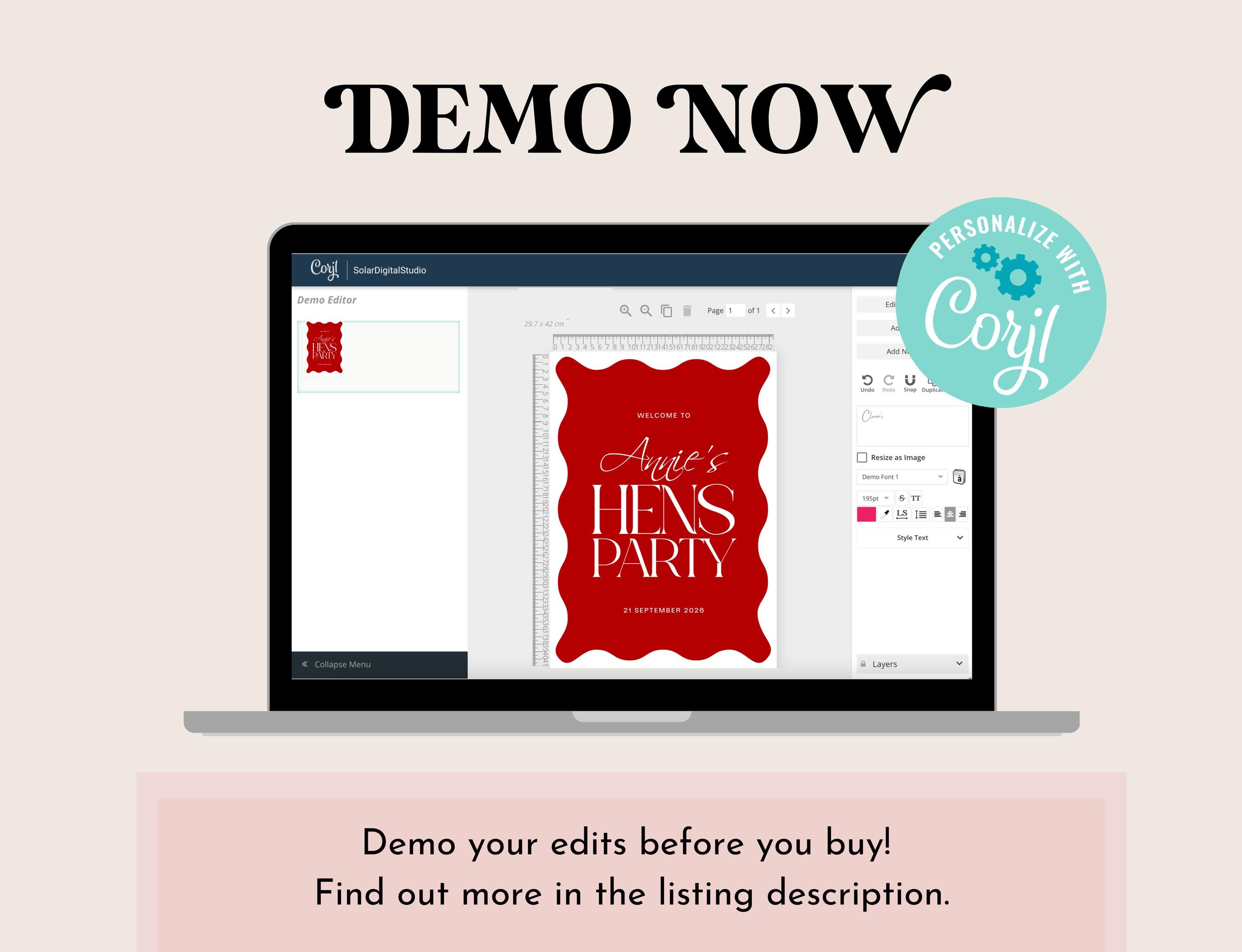 Editable Hens Party Welcome Sign | Red Wavy Border Hen Do Signage | DIY ...