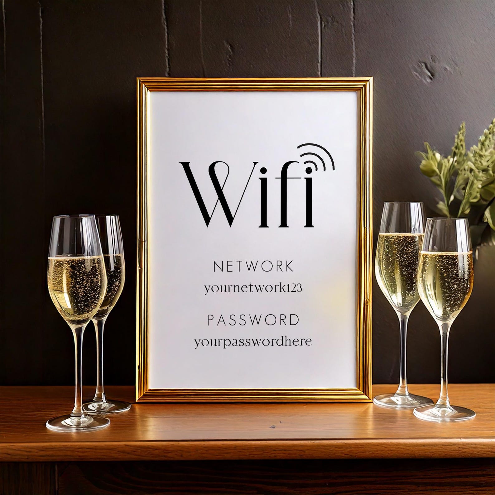 Editable Wifi Password Sign for Businesses and Airbnb Minimalist Modern ...