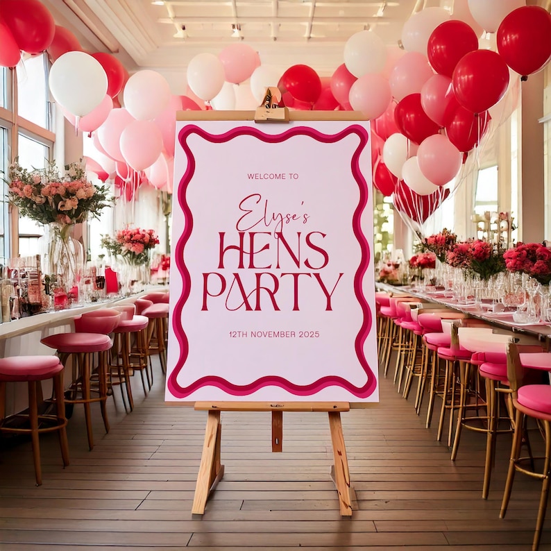 Wavy Hens Party Mega Bundle | DIY Editable Digital Templates | 24 Party ...