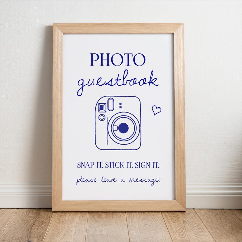 Polaroid Guest Book Sign | Printable Wedding Photo Guestbook Template ...